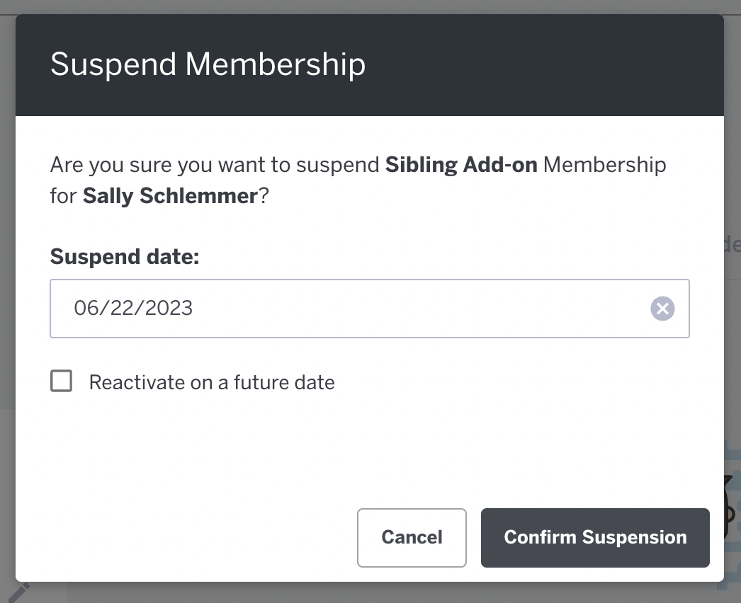 Suspend a Membership