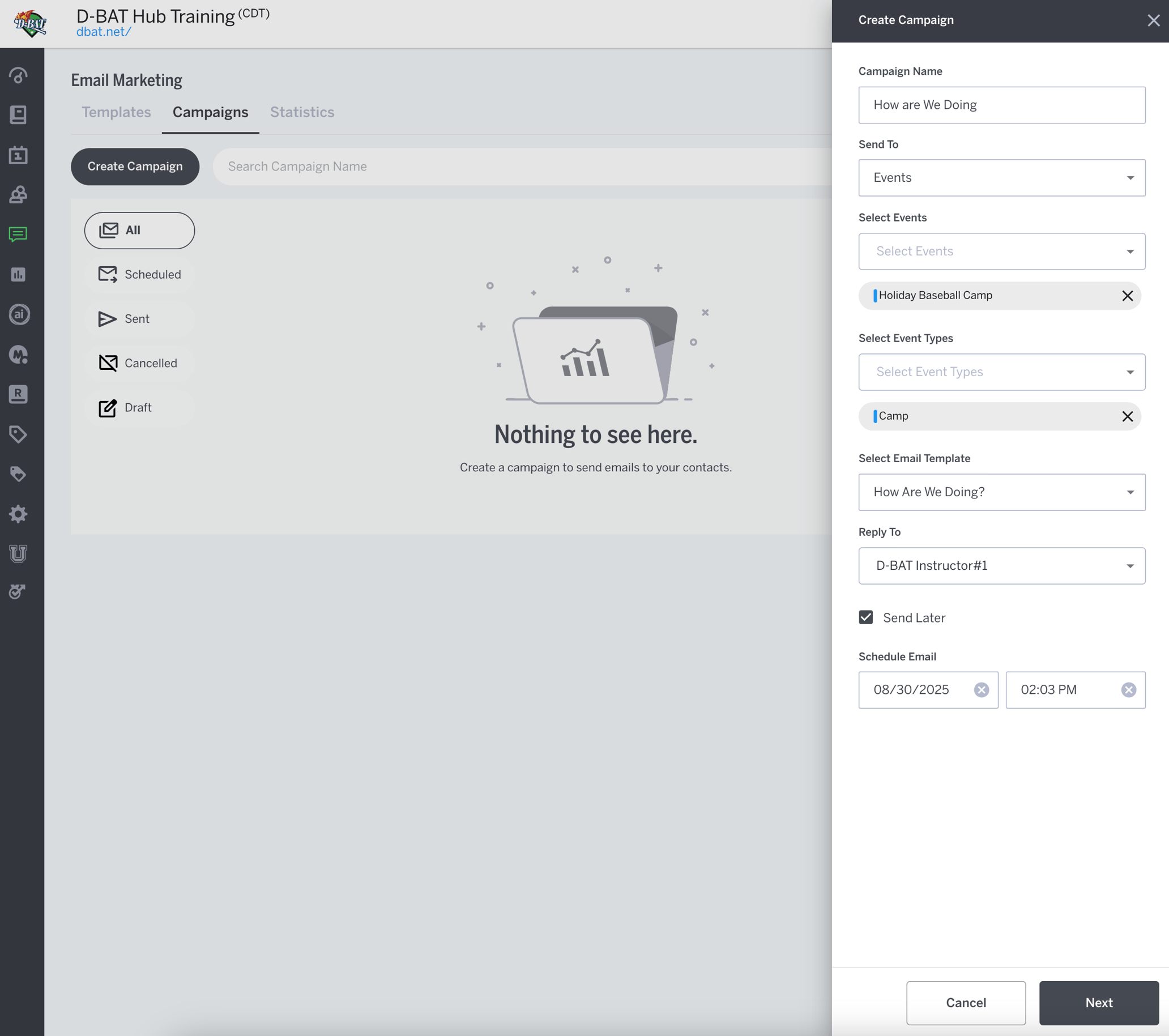 Create Email Campaign